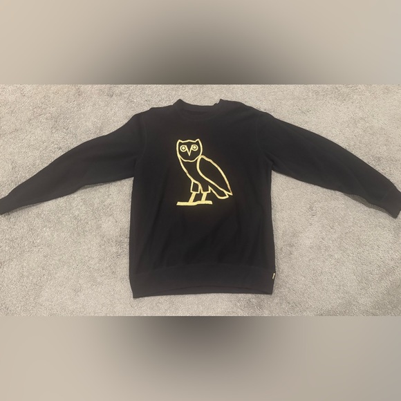 OVO | Shirts | Ovo Black Sweatshirt With Gold Owl Logo | Poshmark